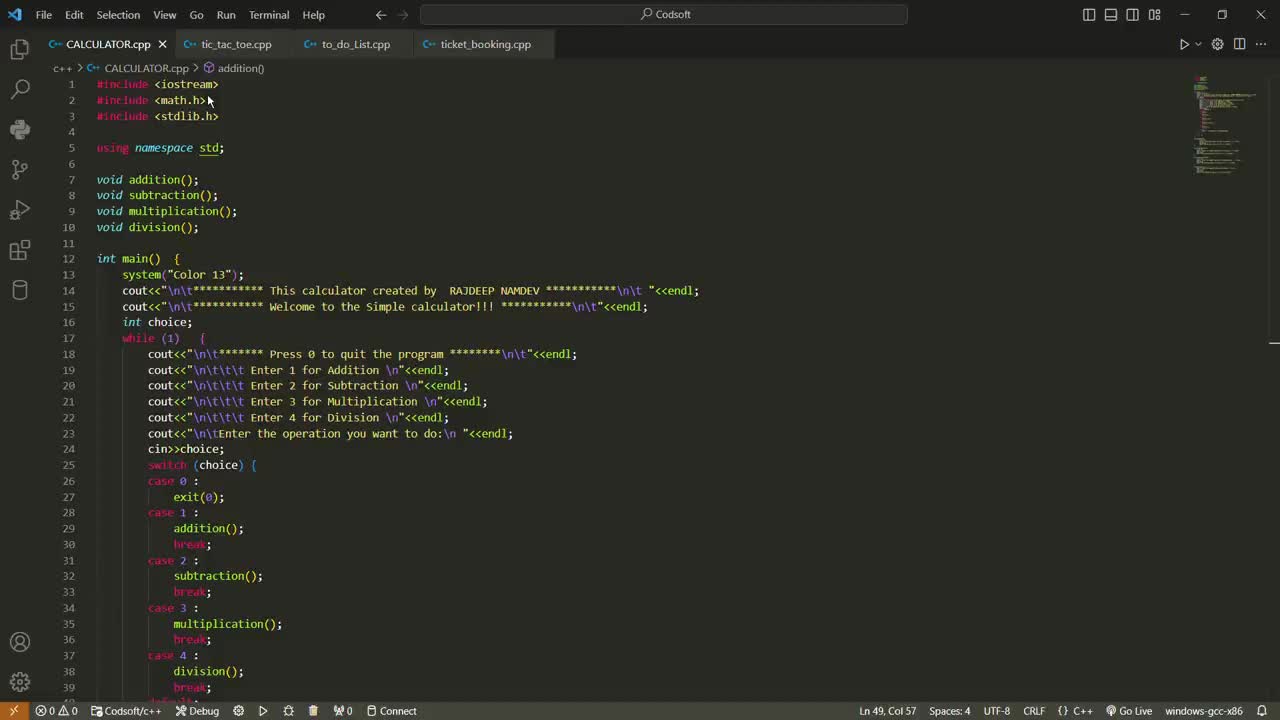 Rajdeep Namdev on LinkedIn: #codsoft #internship #c #simple #task2 # ... Rajdeep Namdev on LinkedIn: #codsoft #internship #c #simple #task2 # ...