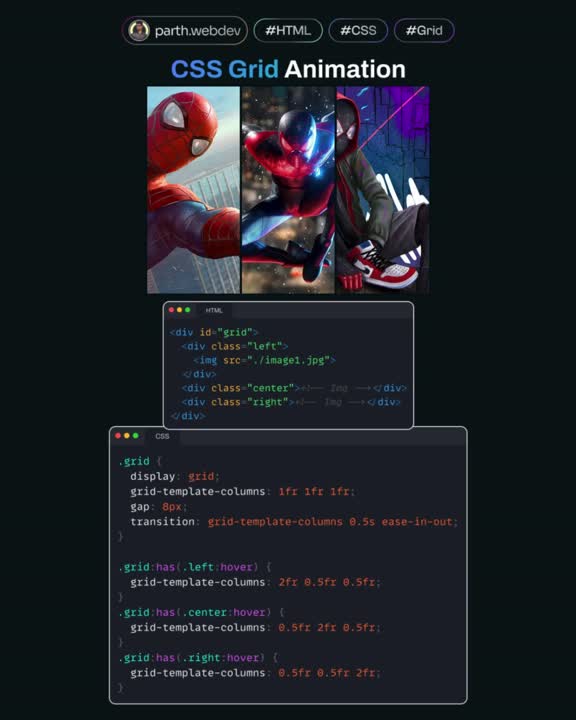 How to animate CSS grid using :has() | Parth Johar posted on the topic ... How to animate CSS grid using :has() | Parth Johar posted on the topic ...