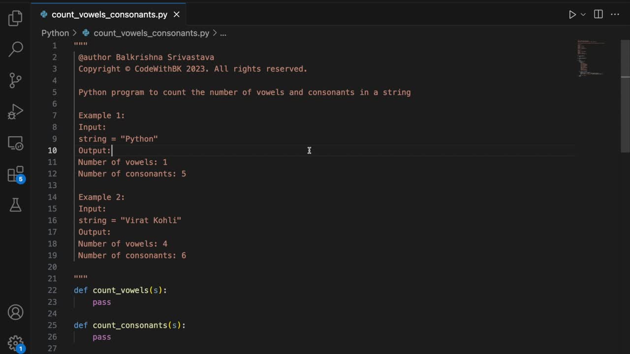 Python program to count vowels and consonants in Hindi | CodeWithBK ... Python program to count vowels and consonants in Hindi | CodeWithBK ...