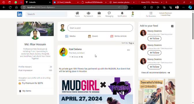 How to clone LinkedIn timeline with React | Md. Iftiar Hossain posted ... How to clone LinkedIn timeline with React | Md. Iftiar Hossain posted ...