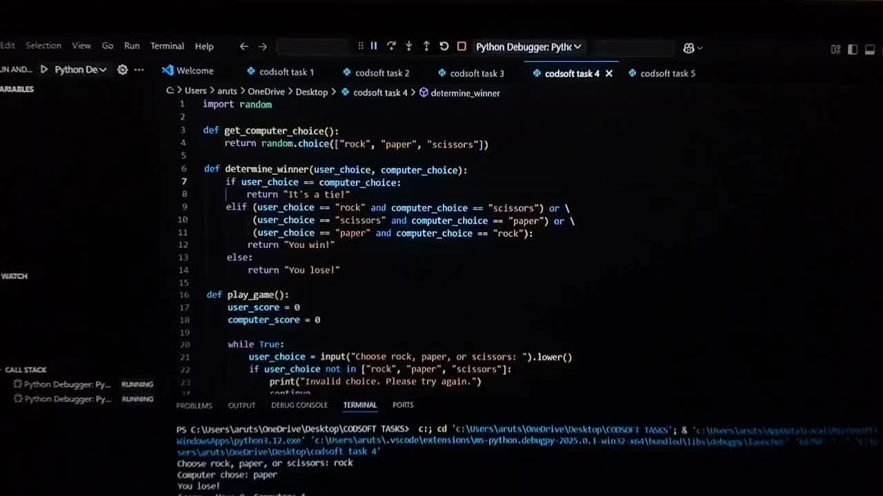 #codsoft #python #internship #gamedevelopment #rockpaperscissors # ... #codsoft #python #internship #gamedevelopment #rockpaperscissors # ...