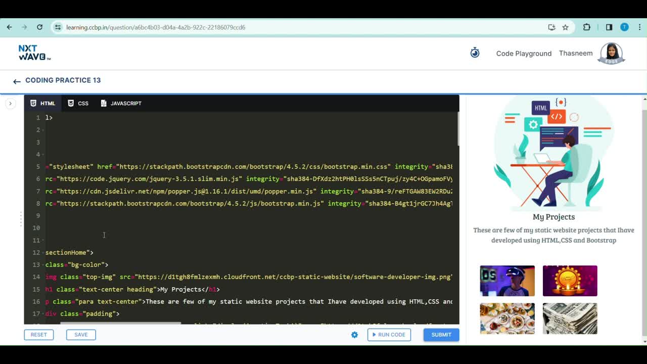 Thasneem Ibrahim on LinkedIn: #html #css #bootstrap #nxtwave # ... Thasneem Ibrahim on LinkedIn: #html #css #bootstrap #nxtwave # ...