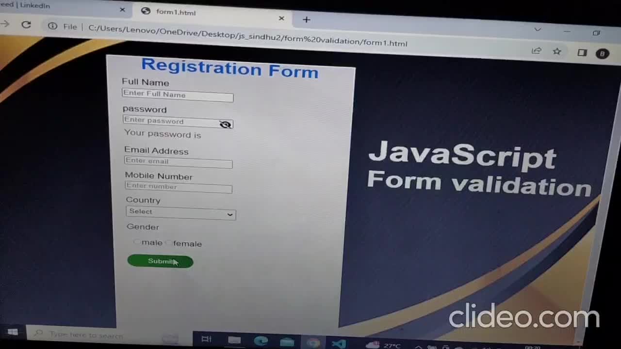Bobba Sindhu on LinkedIn: Java script form validation using HTML, CSS ... Bobba Sindhu on LinkedIn: Java script form validation using HTML, CSS ...