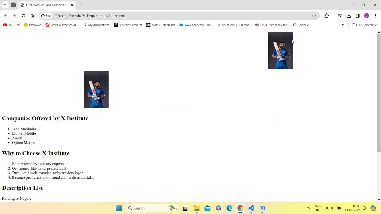 Manda Ganesh on LinkedIn: I created an webpage using marquee,lists ... Manda Ganesh on LinkedIn: I created an webpage using marquee,lists ...