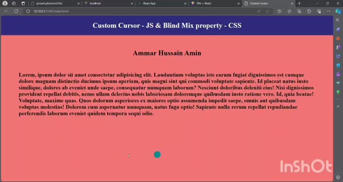 #customcursor #webdesign #html #css #javascript | Ammar H. Amin #customcursor #webdesign #html #css #javascript | Ammar H. Amin
