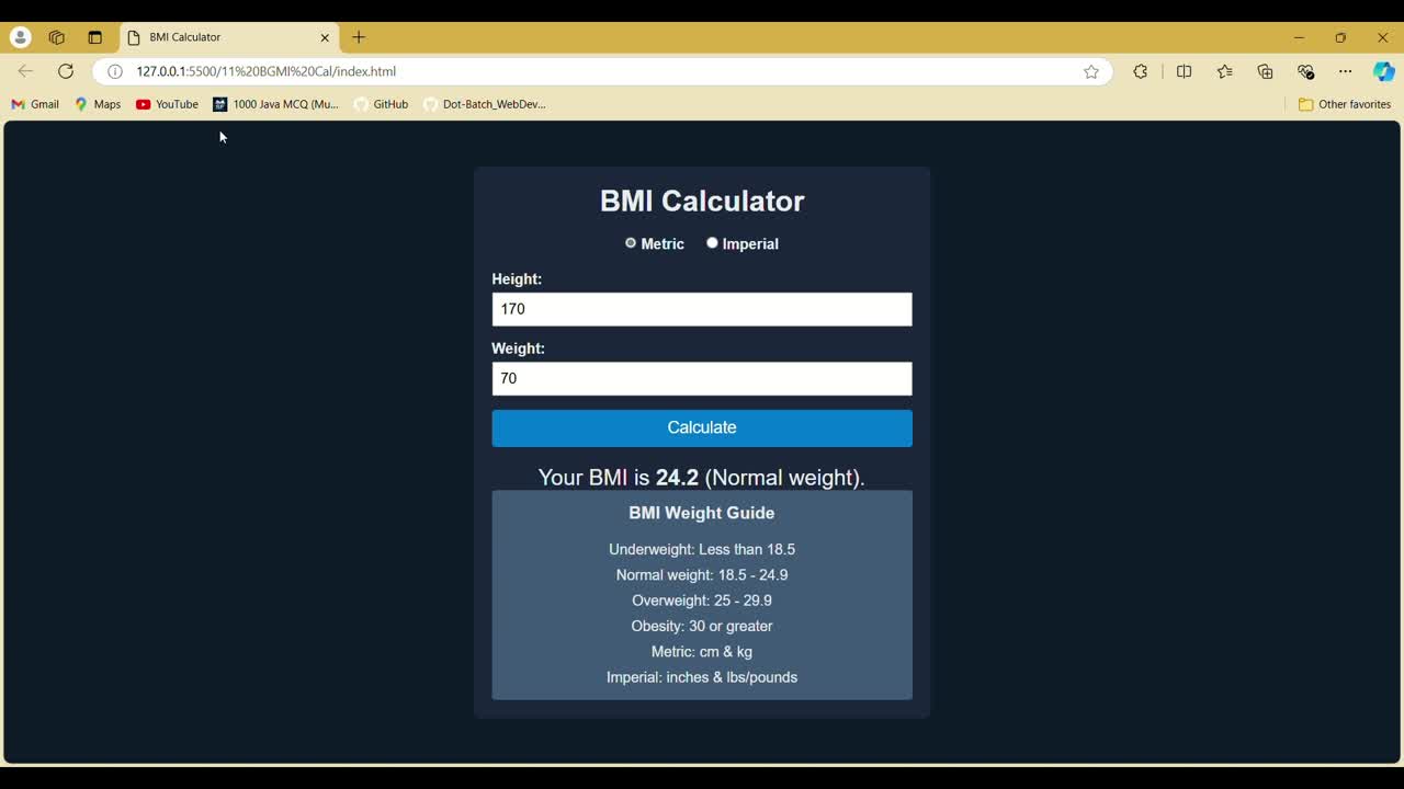 Rahul kumar on LinkedIn: #javascript #webdevelopment #bmicalculator # ... Rahul kumar on LinkedIn: #javascript #webdevelopment #bmicalculator # ...