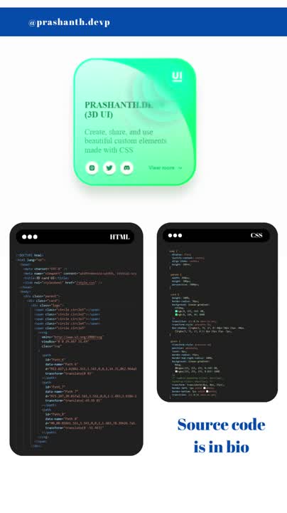 Designed a 3D UI card using HTML and CSS | Prashanth Potragalla posted ... Designed a 3D UI card using HTML and CSS | Prashanth Potragalla posted ...