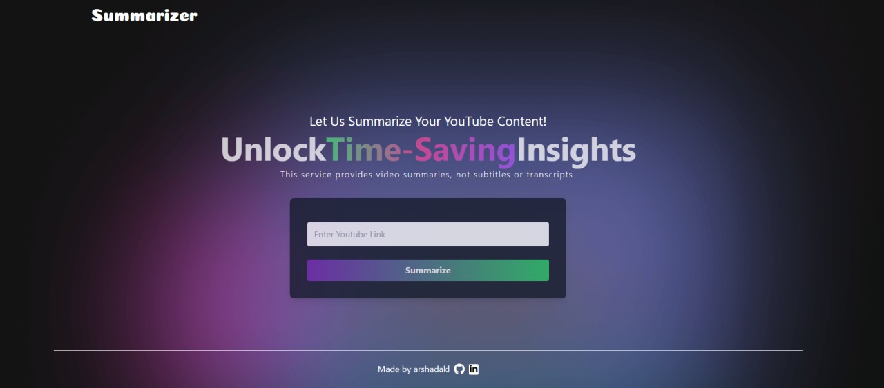 New project: YouTube Video Summarizer | Arshad Akl posted on the ... New project: YouTube Video Summarizer | Arshad Akl posted on the ...