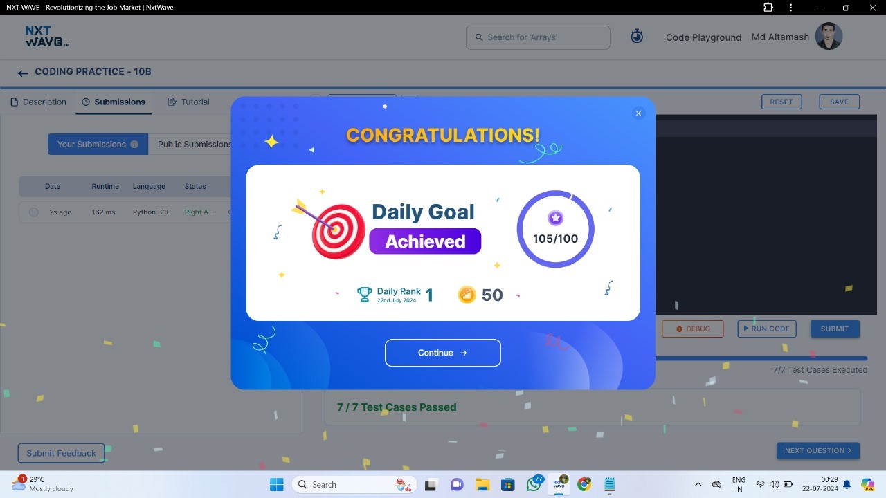 Day12 of #30Days coding challenge with NxtWave | Altamash Ali posted on ... Day12 of #30Days coding challenge with NxtWave | Altamash Ali posted on ...