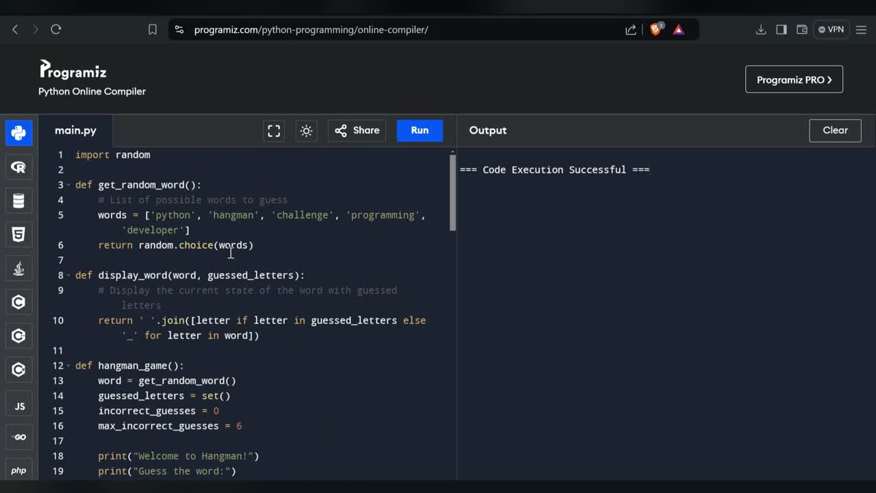 Raj . on LinkedIn: #python_programming #codealpha #hangman_game #github ... Raj . on LinkedIn: #python_programming #codealpha #hangman_game #github ...