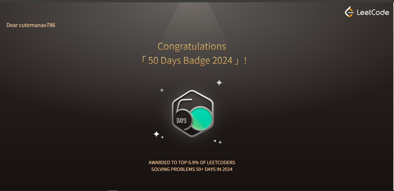 Manav Dubey on LinkedIn: #leetcode #50days #dsa #consistency #coding # ... Manav Dubey on LinkedIn: #leetcode #50days #dsa #consistency #coding # ...