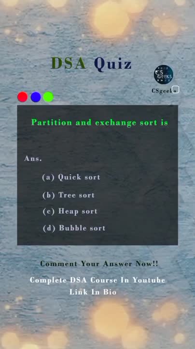 How to solve QUIZ on DSA? Share your answer! | CS Geeks posted on the ... How to solve QUIZ on DSA? Share your answer! | CS Geeks posted on the ...