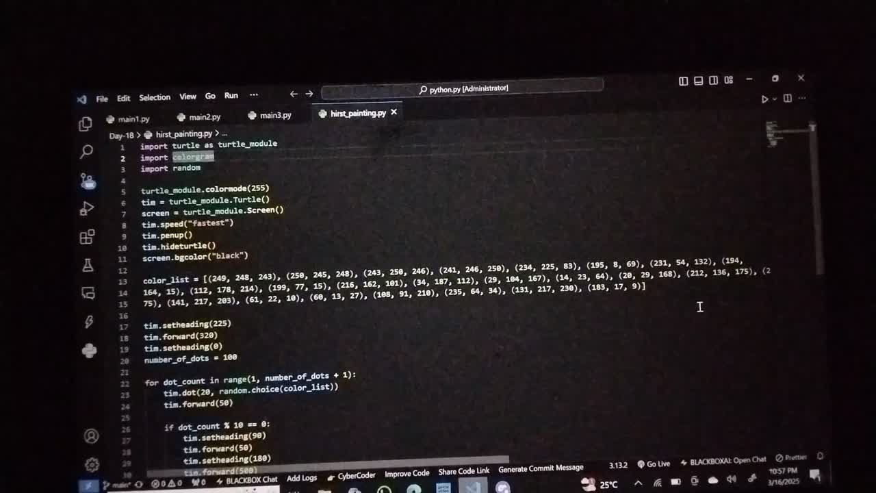 #100daysofpython #python #turtlegraphics #hirstpainting #creativecoding ... #100daysofpython #python #turtlegraphics #hirstpainting #creativecoding ...