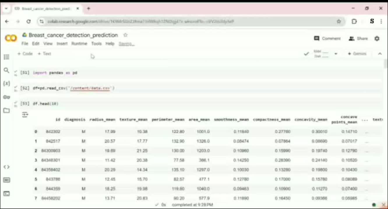 TASK 4: Breast Cancer Detection Using Machine Learning | IT Sabetha. R ... TASK 4: Breast Cancer Detection Using Machine Learning | IT Sabetha. R ...