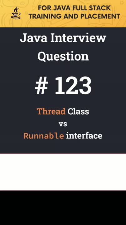 CampusHire on LinkedIn: Java IQ #123 - Thread class vs Runnable Interface CampusHire on LinkedIn: Java IQ #123 - Thread class vs Runnable Interface