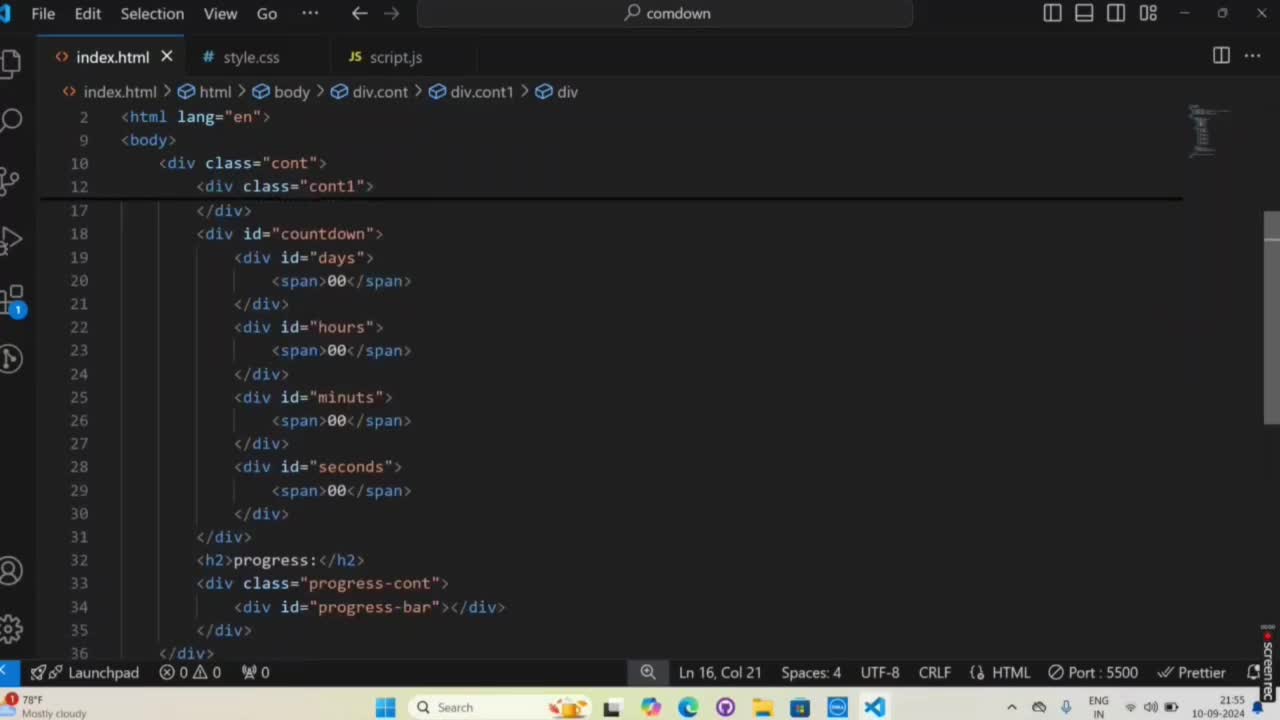 How I created a countdown timer with HTML, CSS, and JavaScript | Sakshi ... How I created a countdown timer with HTML, CSS, and JavaScript | Sakshi ...
