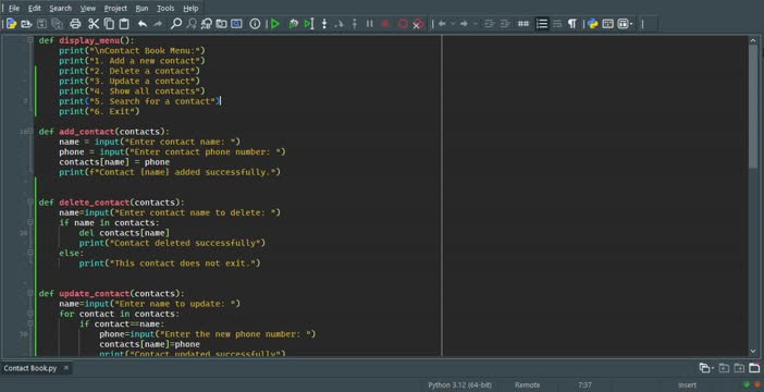 Shreya Majumdar on LinkedIn: #pythonprogramming #contactbook #coding #task5 Shreya Majumdar on LinkedIn: #pythonprogramming #contactbook #coding #task5