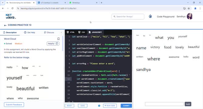 Sandhya S on LinkedIn: #day82 #100daysofcodingchallenge #javascript # ... Sandhya S on LinkedIn: #day82 #100daysofcodingchallenge #javascript # ...