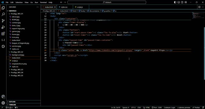 Completed Stopwatch project for Prodigy InfoTech | Pisya Gayatri posted ... Completed Stopwatch project for Prodigy InfoTech | Pisya Gayatri posted ...