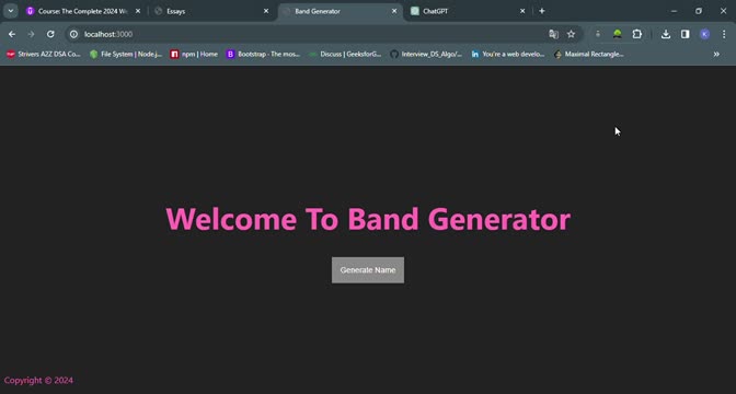 Kalki Dang on LinkedIn: #coding #bandnamegenerator #javascript #nodejs ... Kalki Dang on LinkedIn: #coding #bandnamegenerator #javascript #nodejs ...