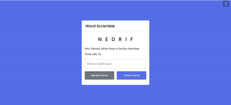 🚀 Day 30 of 30 Days, 30 JavaScript Projects Challenge: Word Scramble ... 🚀 Day 30 of 30 Days, 30 JavaScript Projects Challenge: Word Scramble ...