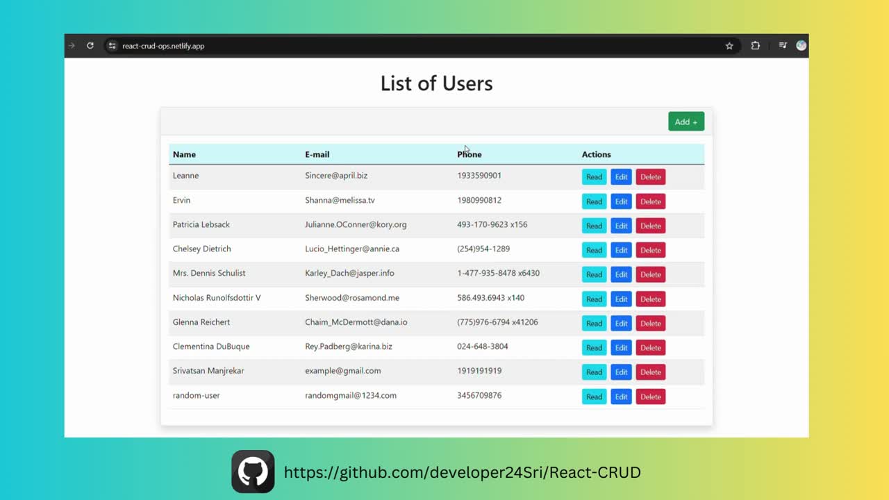 Building a CRUD app with ReactJS | Srivatsan M M posted on the topic ... Building a CRUD app with ReactJS | Srivatsan M M posted on the topic ...