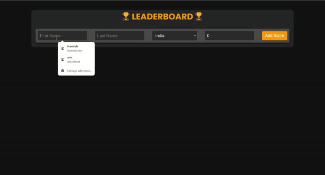 Namira Anis on LinkedIn: 🚀 Leaderboard Project 🏆 Developed a dynamic ... Namira Anis on LinkedIn: 🚀 Leaderboard Project 🏆 Developed a dynamic ...