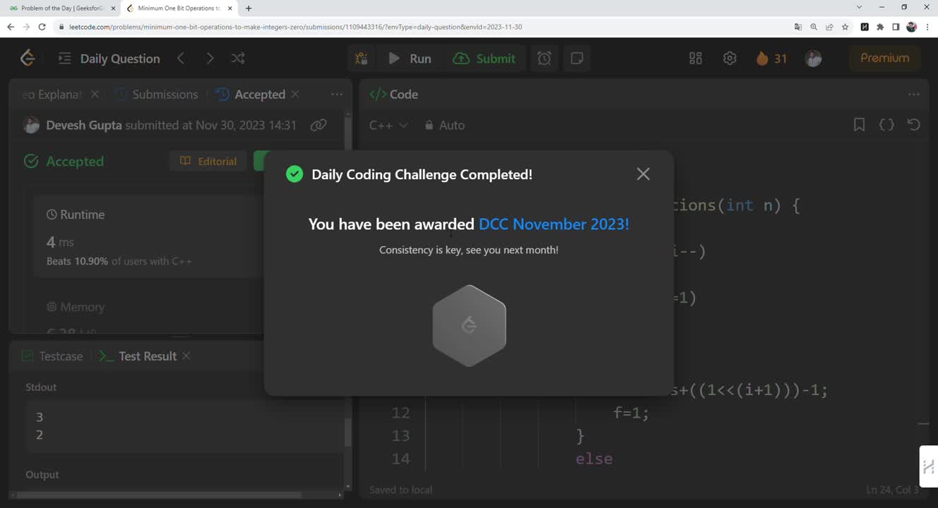 Devesh G. on LinkedIn: #leetcode #dccnovember2023 #codingchallenge # ... Devesh G. on LinkedIn: #leetcode #dccnovember2023 #codingchallenge # ...