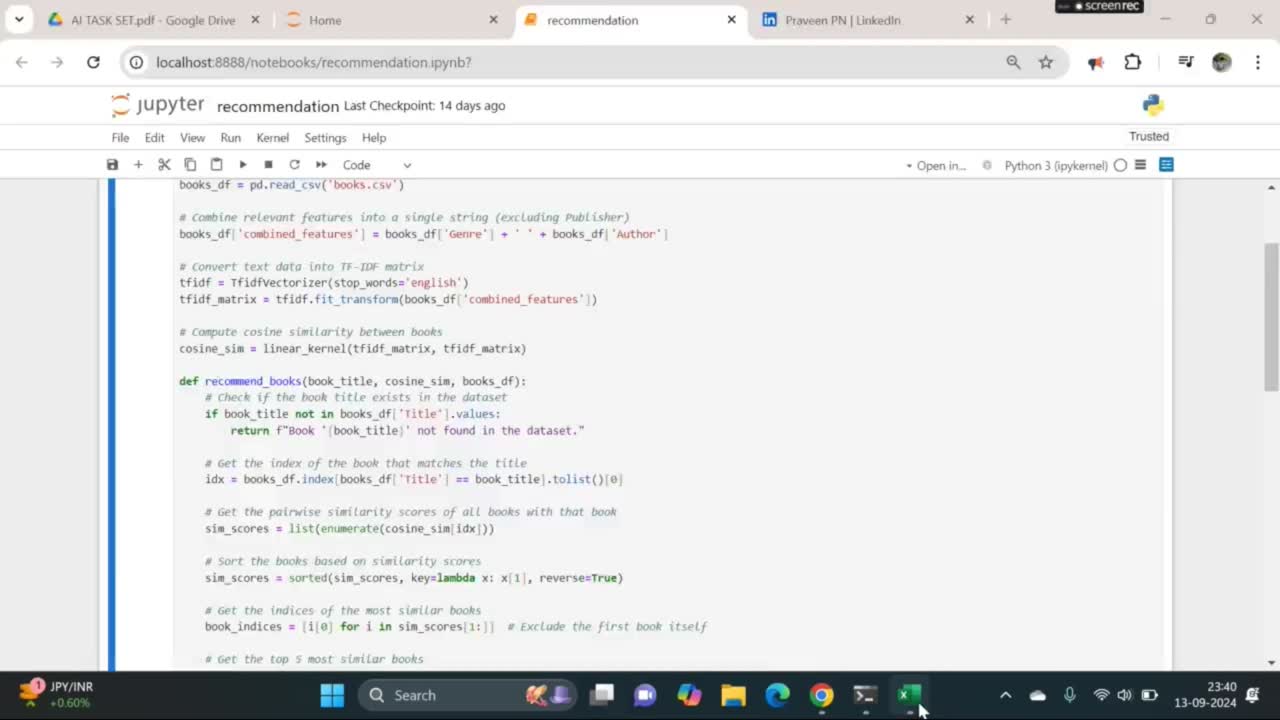 Praveen PN on LinkedIn: #recommendationsystem #ai #codsoft Praveen PN on LinkedIn: #recommendationsystem #ai #codsoft