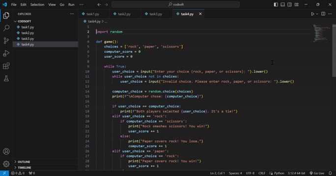 Bollavaram Bhargavi Devi on LinkedIn: #codsoft #internship #python Bollavaram Bhargavi Devi on LinkedIn: #codsoft #internship #python