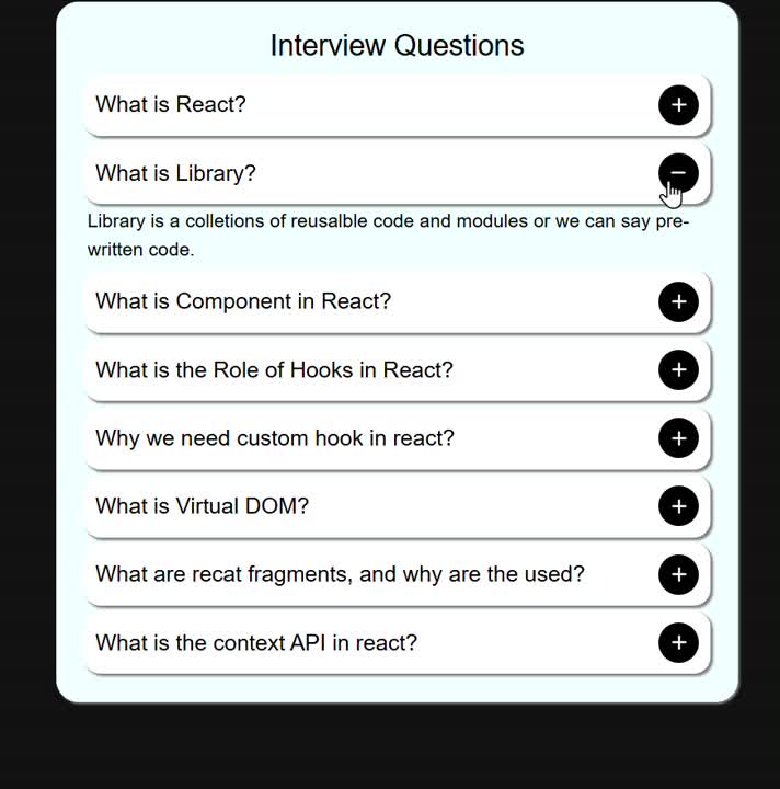 This is simple task of React Accordion HTML, CSS, JavaScript and ... This is simple task of React Accordion HTML, CSS, JavaScript and ...