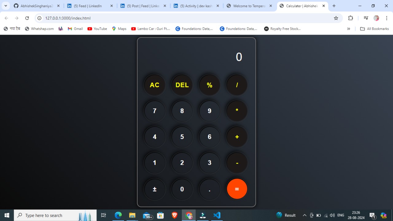 Abhishek Singh on LinkedIn: #calculatorapp #webdevelopment #javascript ... Abhishek Singh on LinkedIn: #calculatorapp #webdevelopment #javascript ...