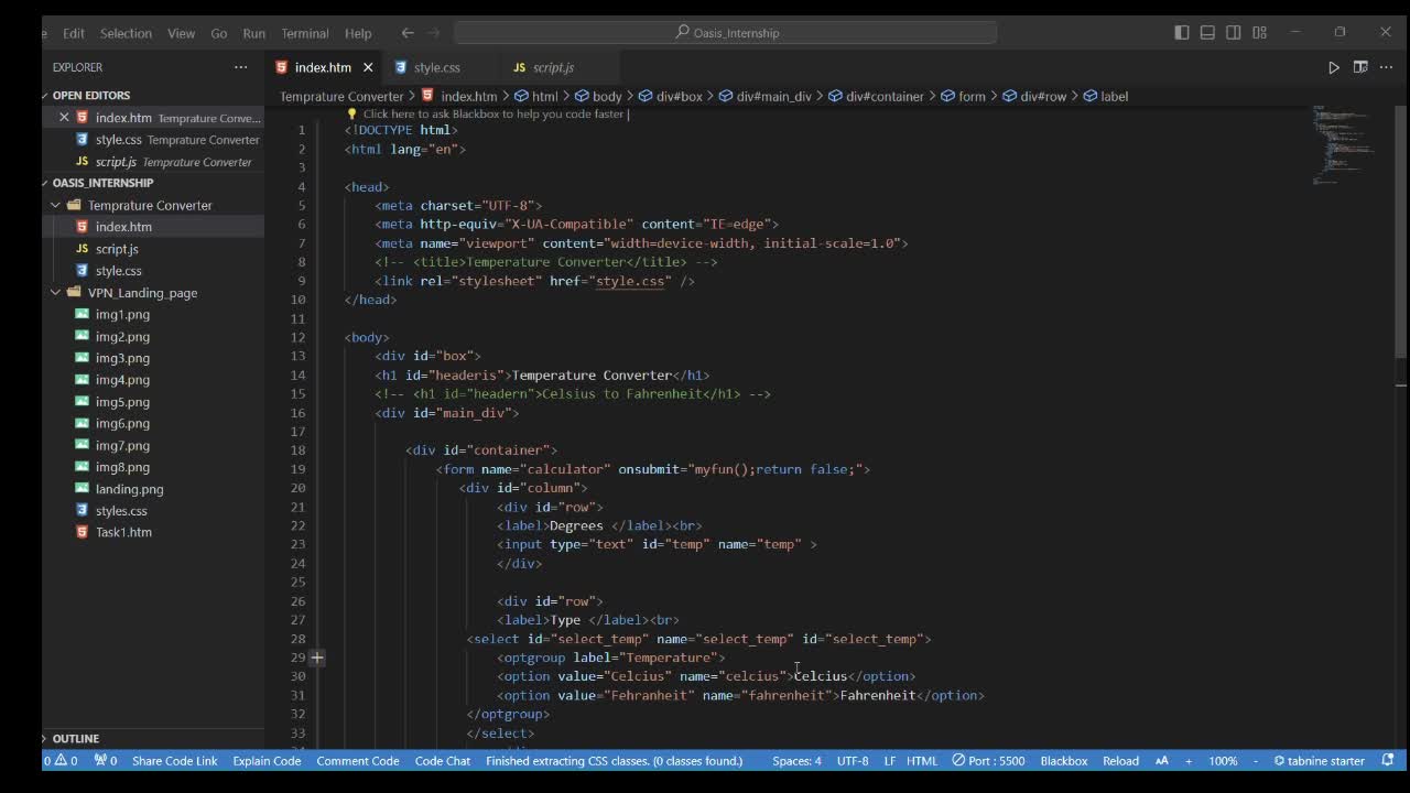 #oasisinternship #taskcompleted #temperatureconverter #codingjourney ... #oasisinternship #taskcompleted #temperatureconverter #codingjourney ...
