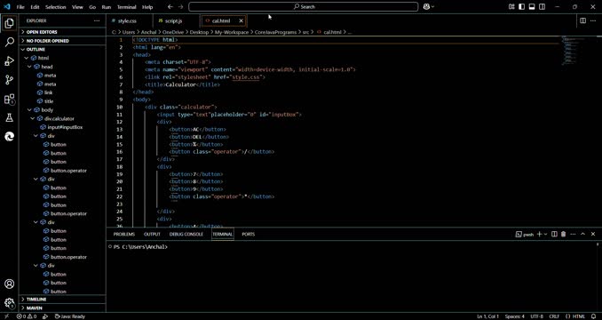 Calculator using HTML, CSS, Java Script | Anchal Yadav Calculator using HTML, CSS, Java Script | Anchal Yadav