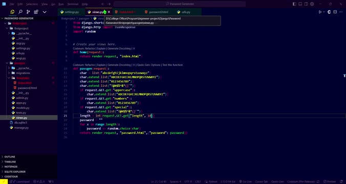 Created a Password Generator using python Django | Vijay M N Created a Password Generator using python Django | Vijay M N
