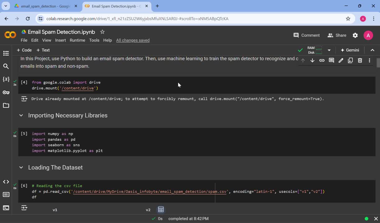 Completed Task 4: Email Spam Detection at Oasis Infobyte | Aswin R ... Completed Task 4: Email Spam Detection at Oasis Infobyte | Aswin R ...