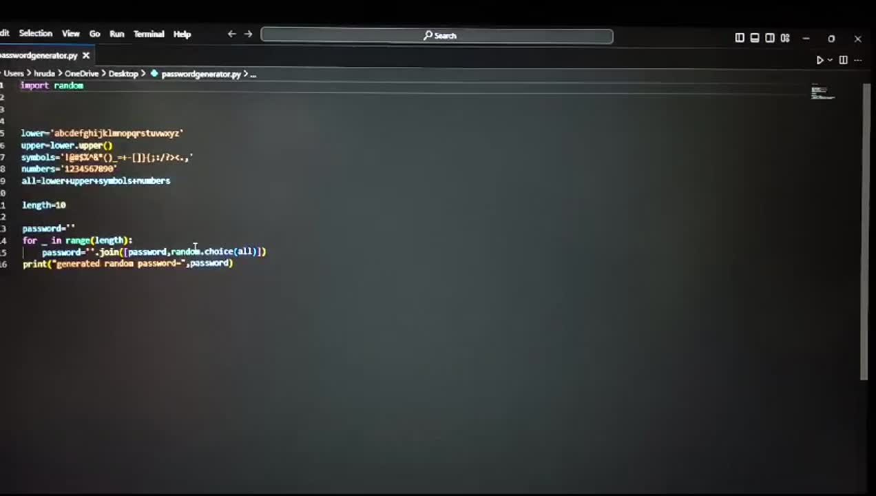 Alfido Tech's Python task for password generator | ram narayan posted ... Alfido Tech's Python task for password generator | ram narayan posted ...