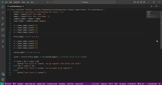 Zain Tahir on LinkedIn: #love #python #pythonprograming Zain Tahir on LinkedIn: #love #python #pythonprograming