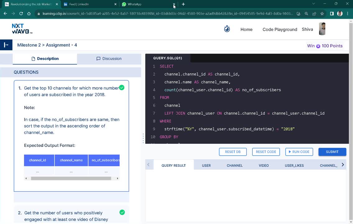 Putta Shiva Kumar on LinkedIn: #codingchallenge #day62 #sql #milestone ... Putta Shiva Kumar on LinkedIn: #codingchallenge #day62 #sql #milestone ...
