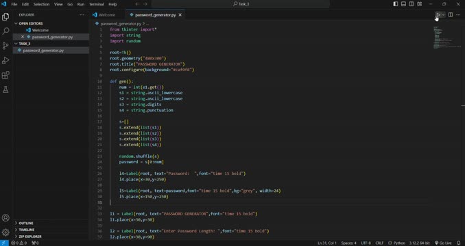Deepika Bisht on LinkedIn: #python #internship #passwordgenerator #codsoft Deepika Bisht on LinkedIn: #python #internship #passwordgenerator #codsoft