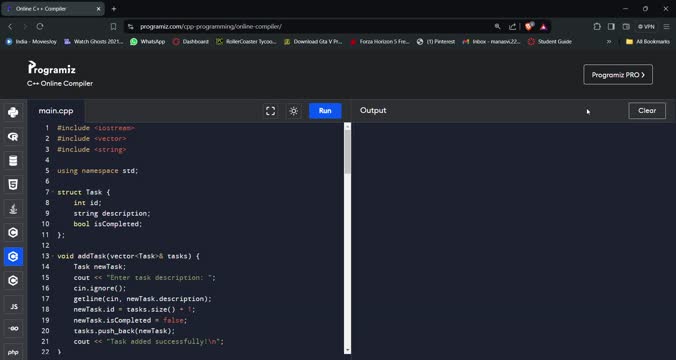 Completed 4th task: C++ To-Do List Manager | Manasvi Mathur posted on ... Completed 4th task: C++ To-Do List Manager | Manasvi Mathur posted on ...