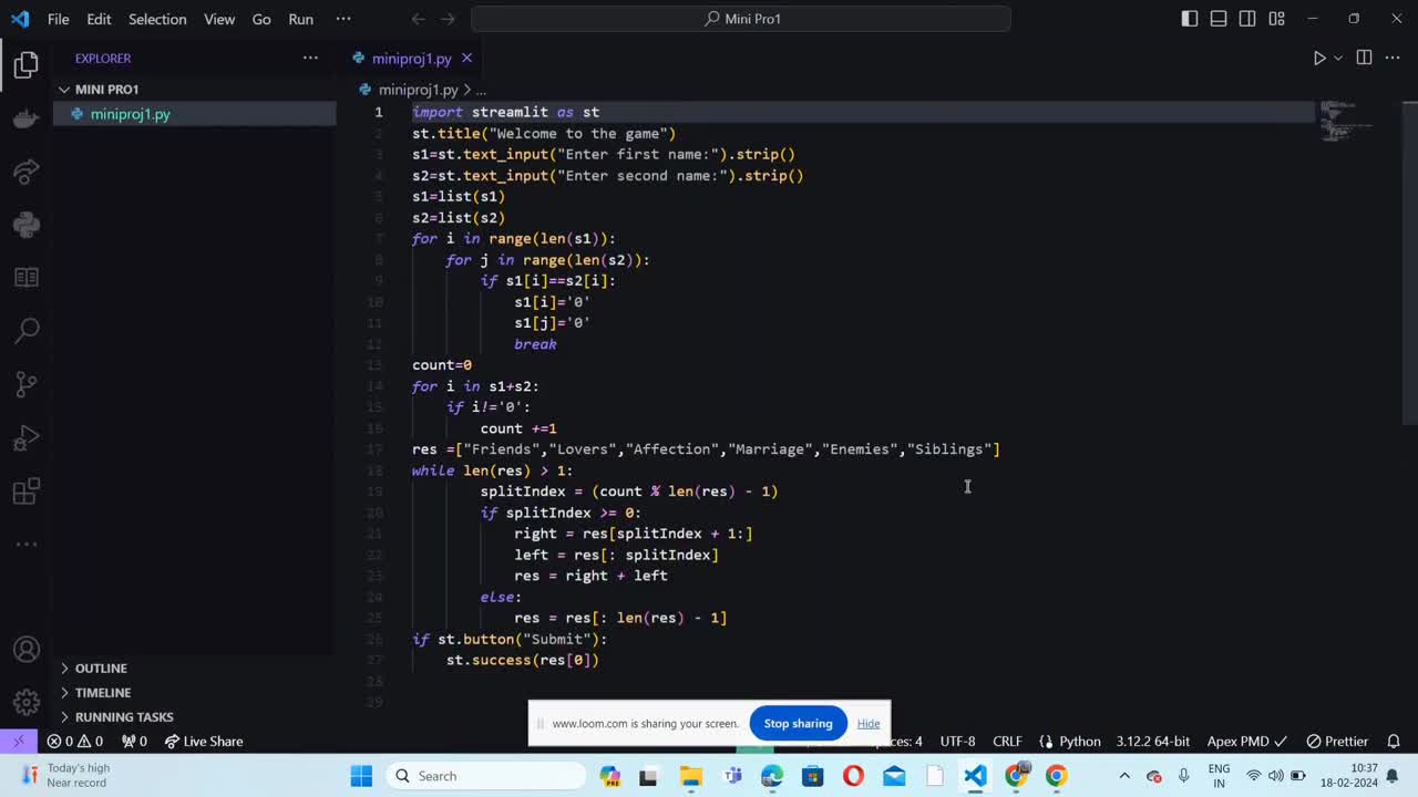 BHARGAVI BOGADI on LinkedIn: #pythonprogramming #pythonproject #pythongame BHARGAVI BOGADI on LinkedIn: #pythonprogramming #pythonproject #pythongame