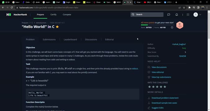 Aman Gupta on LinkedIn: #hackerrank #helloworld #codingjourney # ... Aman Gupta on LinkedIn: #hackerrank #helloworld #codingjourney # ...