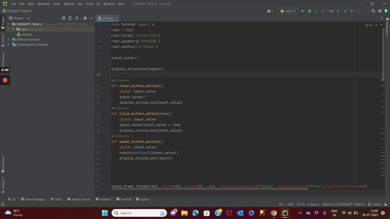 Litin Ommi on LinkedIn: #pythonprogramming #codsoft #codsoft # ... Litin Ommi on LinkedIn: #pythonprogramming #codsoft #codsoft # ...