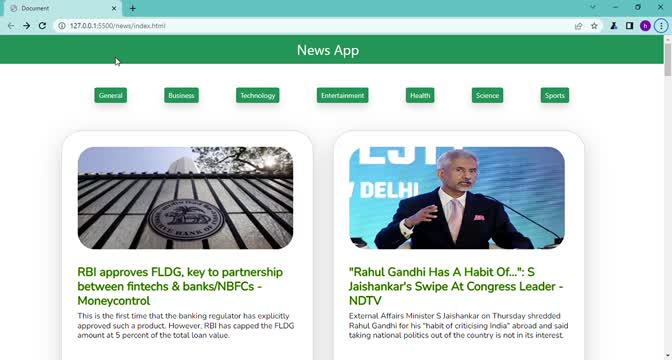 Hi everyone, This is a News Application built using JavaScript and the ... Hi everyone, This is a News Application built using JavaScript and the ...