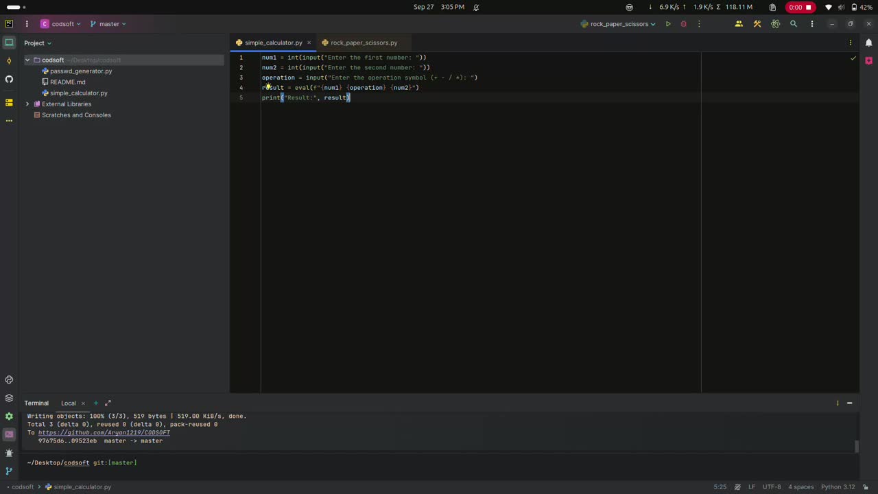 Created a simple calculator in Python for codsoft internship | ARYAN ... Created a simple calculator in Python for codsoft internship | ARYAN ...