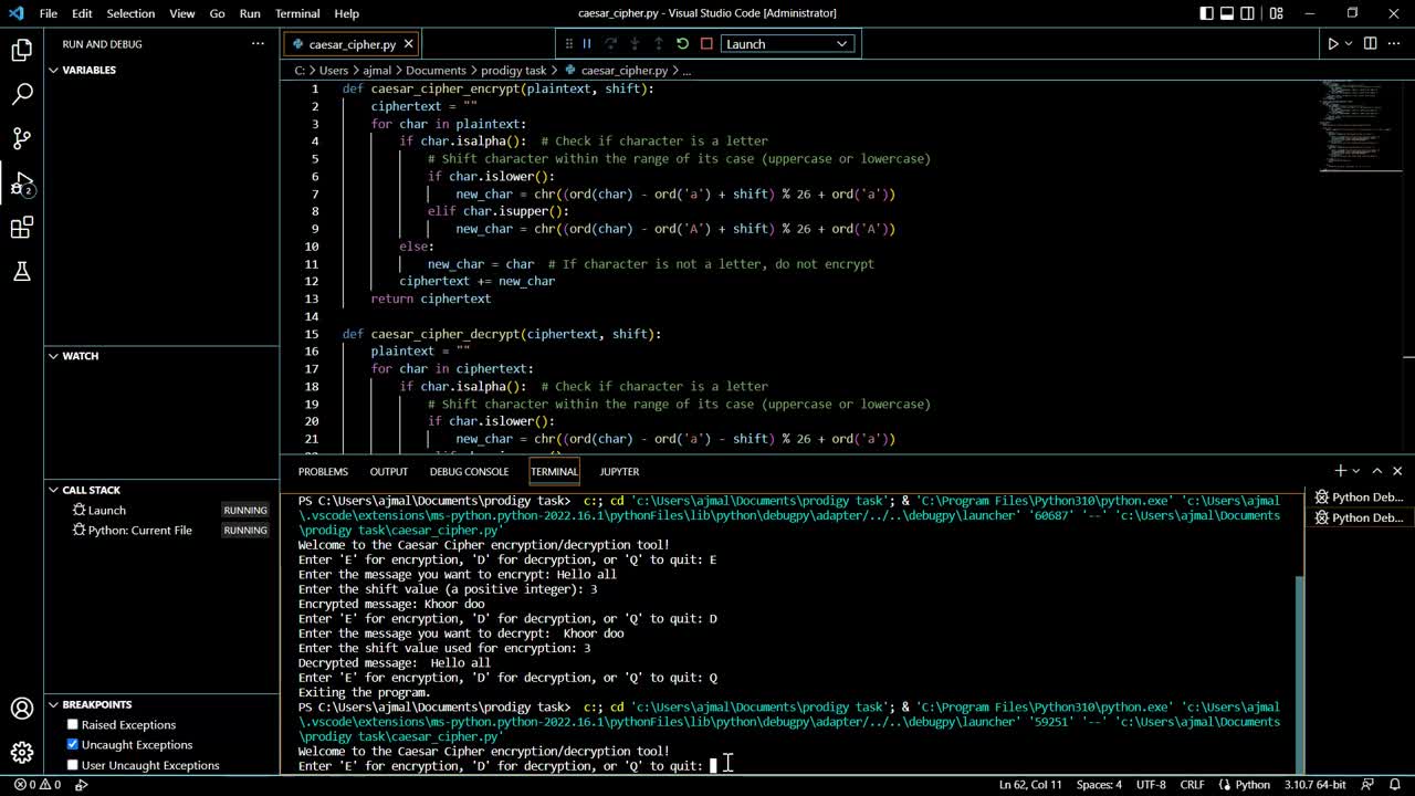 Ajmal A on LinkedIn: #prodigyinfotech #cryptography #pythonprogramming ... Ajmal A on LinkedIn: #prodigyinfotech #cryptography #pythonprogramming ...