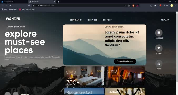 Designed Wander landing page with HTML and CSS skills | Atul Raj Gupta ... Designed Wander landing page with HTML and CSS skills | Atul Raj Gupta ...