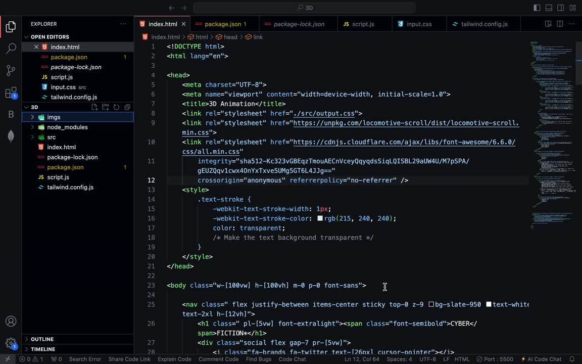 3D Interactive Website with Tailwind CSS, GSAP, and Locomotive Scroll ... 3D Interactive Website with Tailwind CSS, GSAP, and Locomotive Scroll ...