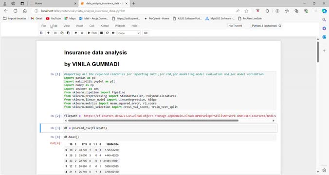 #python #datamodeling #github #insurancedata #dataanalysis | Vinila Gummadi #python #datamodeling #github #insurancedata #dataanalysis | Vinila Gummadi